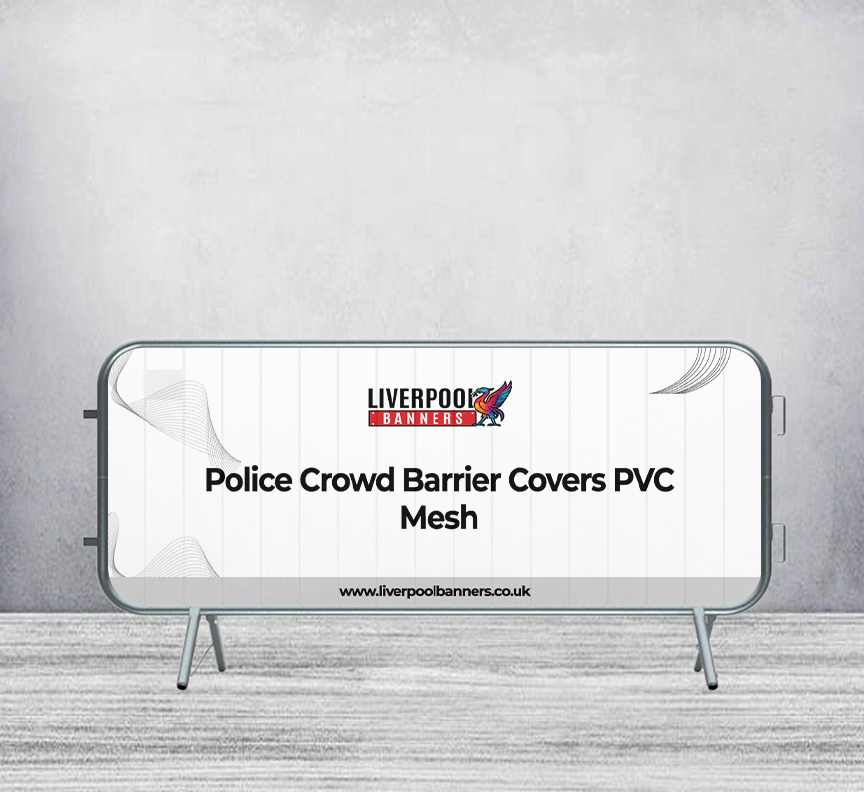 Police Crowd Barrier Covers PVC Mesh Same Day & Next Day Delivery Liverpool